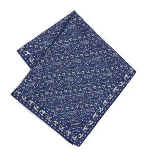 Claudie Pierlot Silk Paisley Scarf - Blue