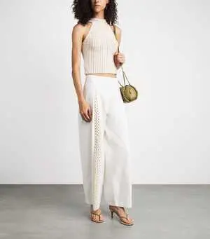 Escvdo Crochet Reflejo Halter Top - Ivory