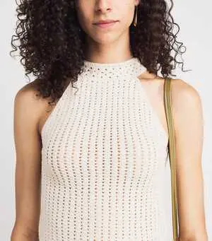 Escvdo Crochet Reflejo Halter Top - Ivory