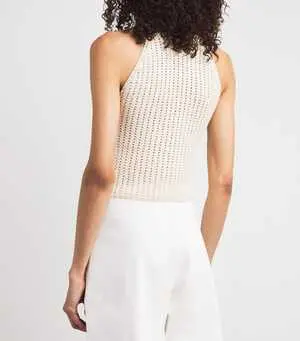 Escvdo Crochet Reflejo Halter Top - Ivory