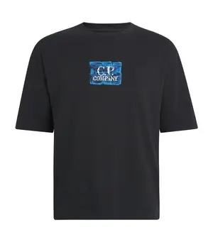 C.P. COMPANY Cotton Logo T-shirt - Black