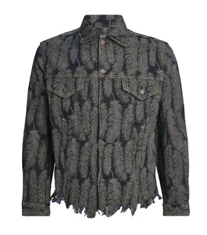 Kapital Magpie Feather Jacquard Denim Jacket - Blue