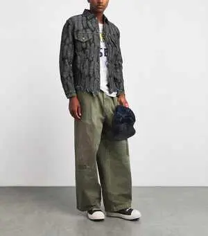 Kapital Magpie Feather Jacquard Denim Jacket