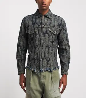 Kapital Magpie Feather Jacquard Denim Jacket