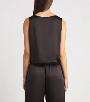 LESET Lace-trim Barb Tank Top