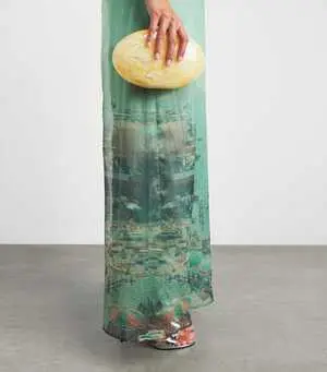 Staud Embellished Organza Maxi Dress - Green