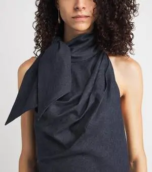 Zimmermann Valiant Draped Denim Maxi Dress