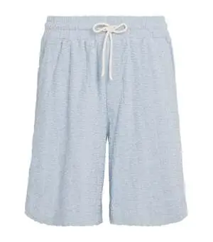 Drole De Monsieur Terry Monogram Shorts - Blue