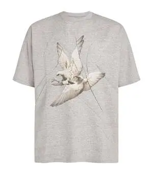MAISON MARGIELA Cotton Creased Bird T-shirt - Grey