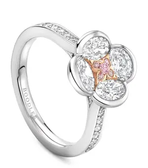 BOODLES Platinum And Diamond Posie Ring - Silver