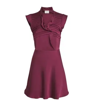 Claudie Pierlot Satin Ruffled Mini Dress - Purple