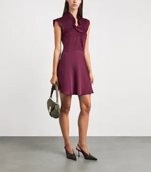 Claudie Pierlot Satin Ruffled Mini Dress
