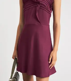 Claudie Pierlot Satin Ruffled Mini Dress
