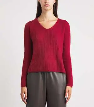 Max Mara Ribbed V-neck Sweater