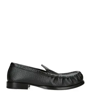 Dries Van Noten Leather Penny Loafers - Black