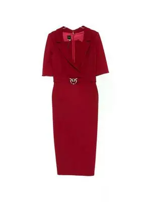 Pinko Love Birds Belted Dress - Red