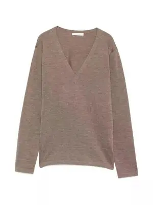 THE ROW V-neck Long-sleeve Knit