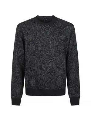 Etro Paisley-jacquard Sweater - Black