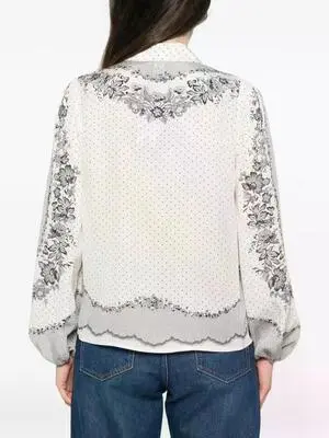 TWINSET Floral-print Polka-dot Blouse