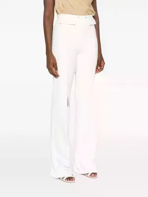 Elisabetta Franchi Gold-tone Plaque Flared Trousers
