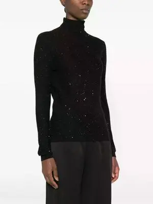 Fabiana Filippi Sequin Embellished Turtleneck Sweater