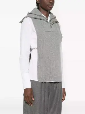 Sportmax Ribbed Knit Hooded Vest