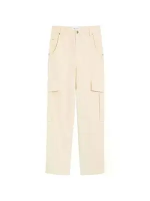 AMI Paris White Baggy-fit Cargo Cotton Trousers - Neutrals