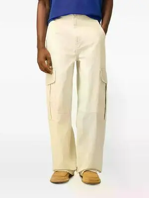 AMI Paris White Cotton Cargo Trousers