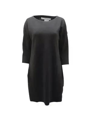Vince Pleated Yoke Sweater Dress - Black