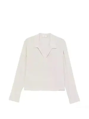 ALYSI Spread Collar V-neck Blouse
