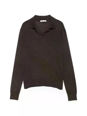 THE ROW Pauli Polo-collar Knit - Brown
