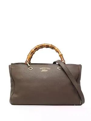 Gucci 2016-2026 Medium Calfskin Bamboo Shopper Satchel - Brown