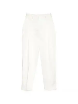 Elisabetta Franchi Butter Yellow Satin Pleated Trousers