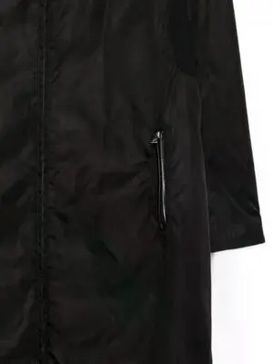 Prada Leather Paneled Zip-up Coat