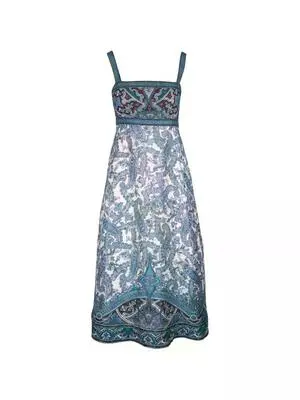 Veronica Beard Paisley-print Sleeveless Midi Dress