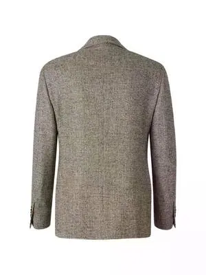 LARDINI Houndstooth Single-breasted Blazer - Neutrals