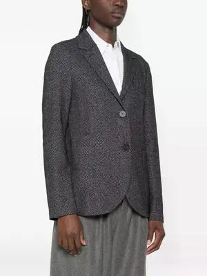 Harris Wharf London Herringbone-pattern Single-breasted Jacket - Grey