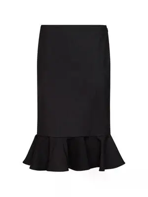 Giuseppe Di Morabito Ruffled-hem Straight Midi Skirt