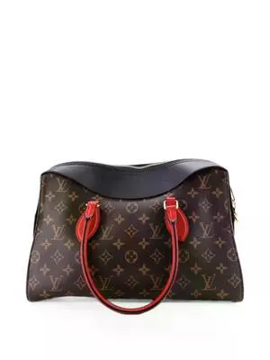 LOUIS VUITTON Tuileries Handbag Monogram Canvas With Leather Satchel - Red
