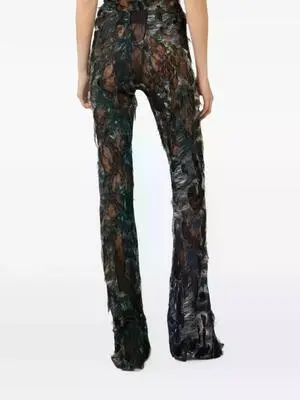 Roberto Cavalli Distressed-effect Lace Flared Trousers