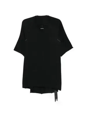 ISAAC SELLAM EXPERIENCE Exposed-seam Metal-staple T-shirt - Black