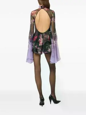 Roberto Cavalli Floral Print Ruffled Dress