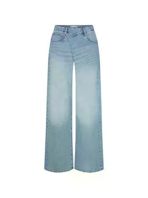 FRAME The Crossover Loose Wide-leg Jeans - Blue