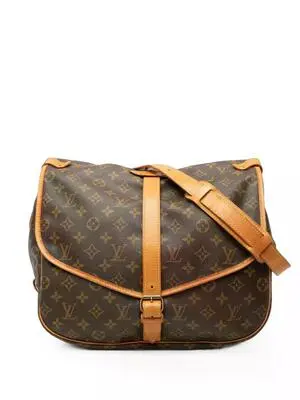 LOUIS VUITTON 1990 Monogram Saumur 35 Crossbody Bag - Brown
