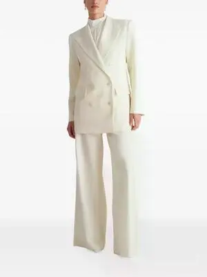 VIOLANTE NESSI Sugar Double-breasted Wool Blazer - Neutrals