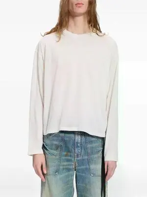 ANN DEMEULEMEESTER Graphic-print Long-sleeved T-shirt - White