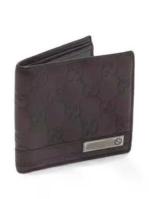 Gucci Guccissima Metal-bar Bifold Wallet
