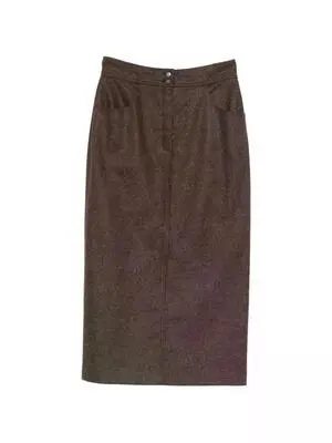 Versace Embroidered Detail Midi Skirt