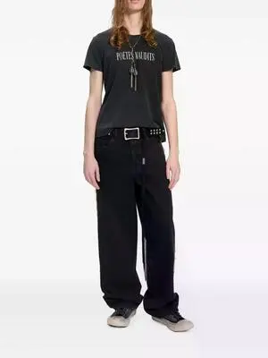 ANN DEMEULEMEESTER Slogan-print Washed-out T-shirt