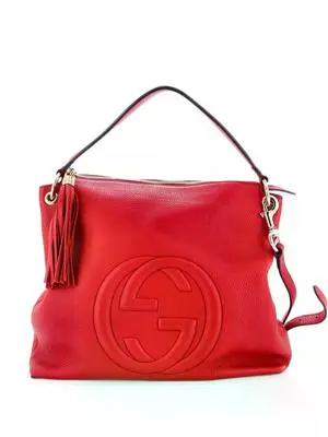 Gucci Soho Convertible Leather Large Hobo Bag - Red